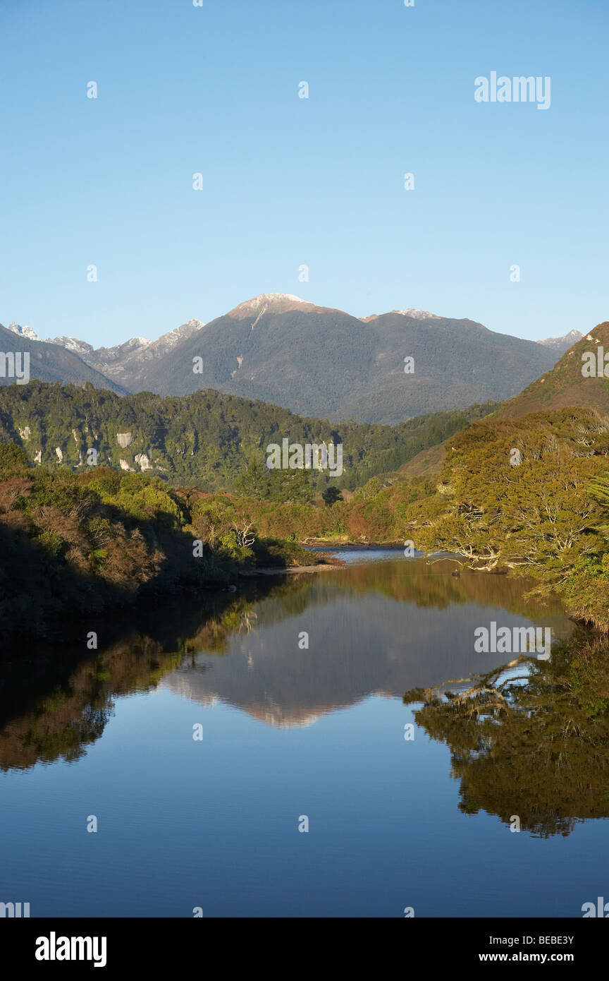Reflections of paparoa range in waitakere river nile river hi-res stock ...