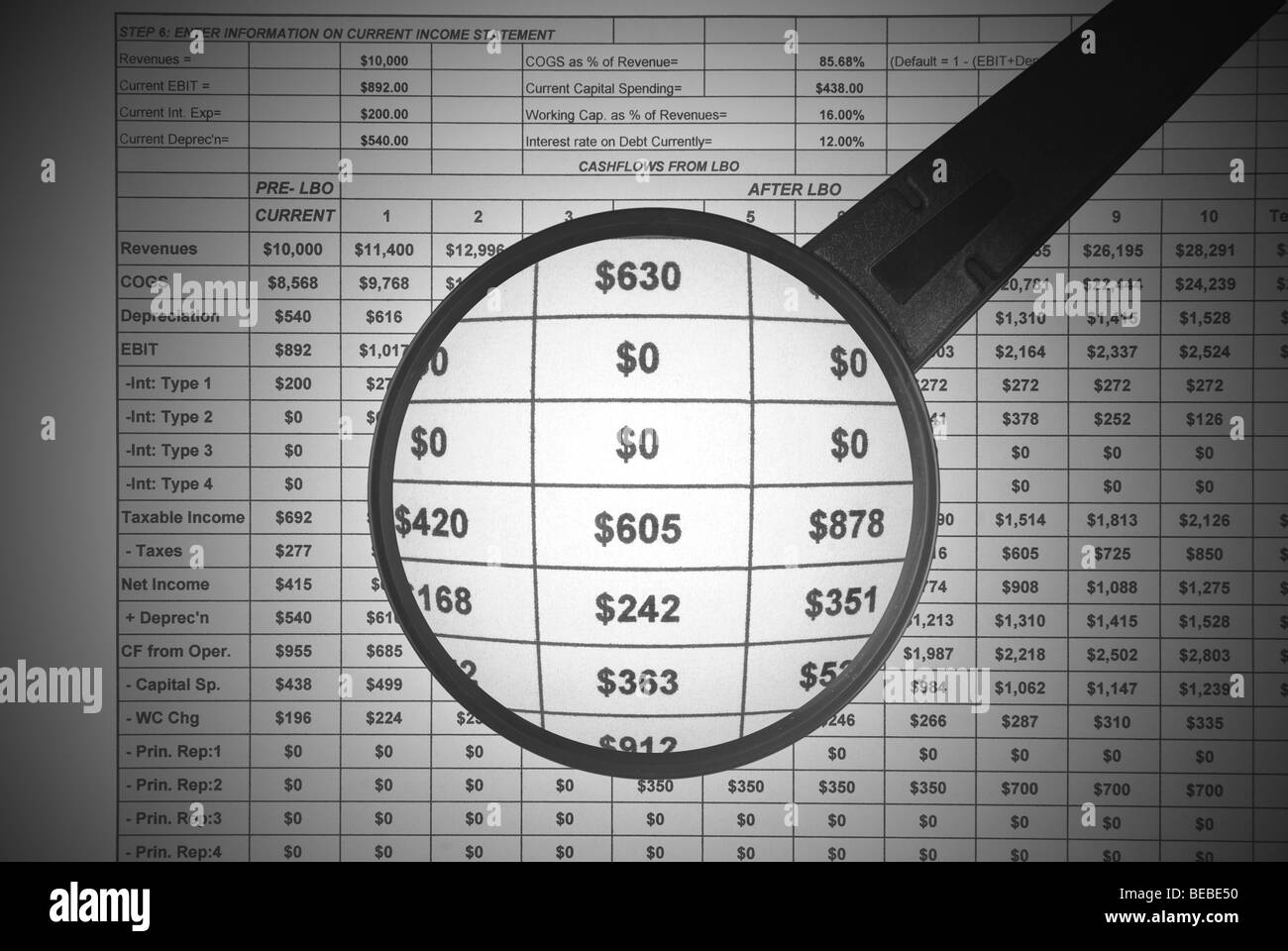 Magnifying glass numbers Black and White Stock Photos & Images - Alamy
