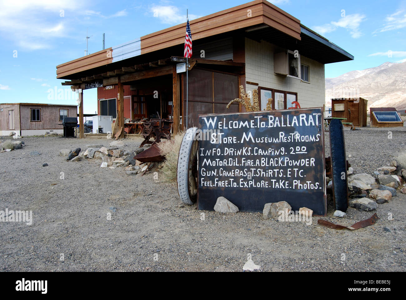 welcome to ballarat sign sitting in front of the general store in the ...