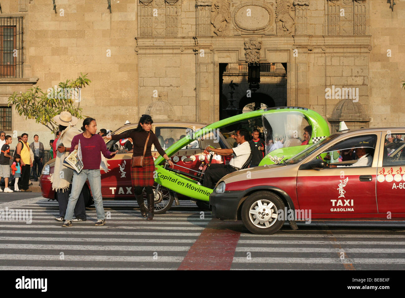 Mexico city traffic just in front of National Palace Stock Photo - Alamy
