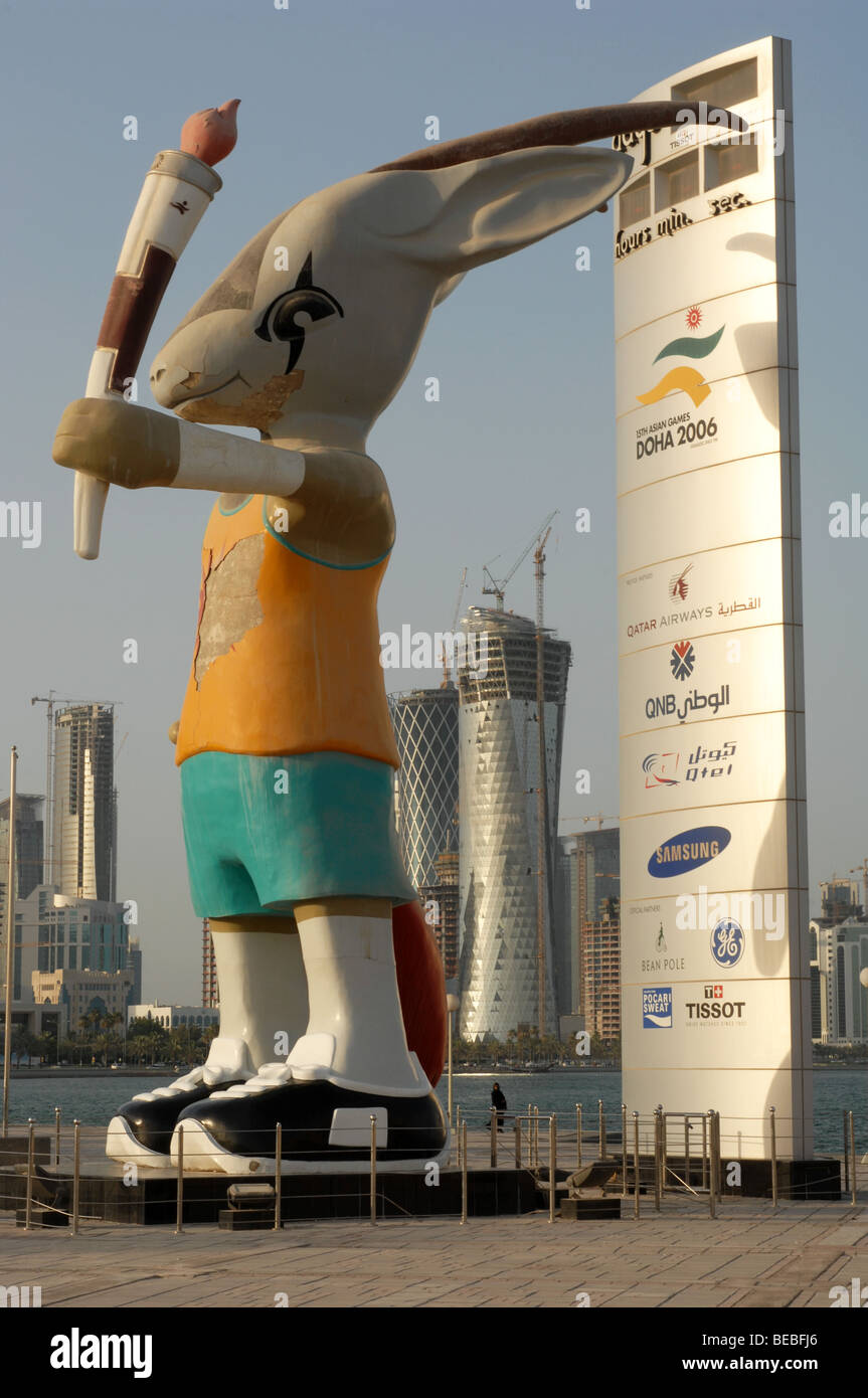 Oryx Mascot Monument for the 2006 Asian Games The Corniche, Doha, Qatar ...