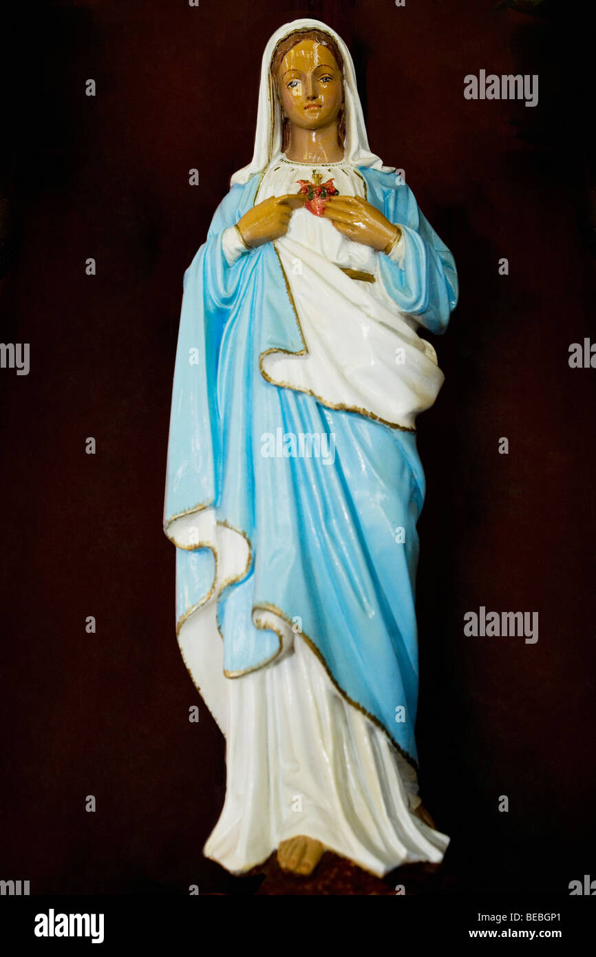 Statue of Virgin Mary in a church, Star of the Sea Painted Church ...
