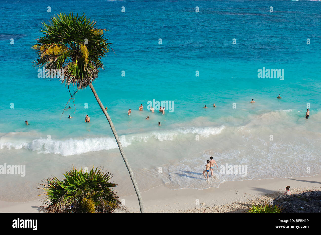 Beach at Mayan ruins of Tulum (1200-1524). Tulum. Quintana Roo state ...