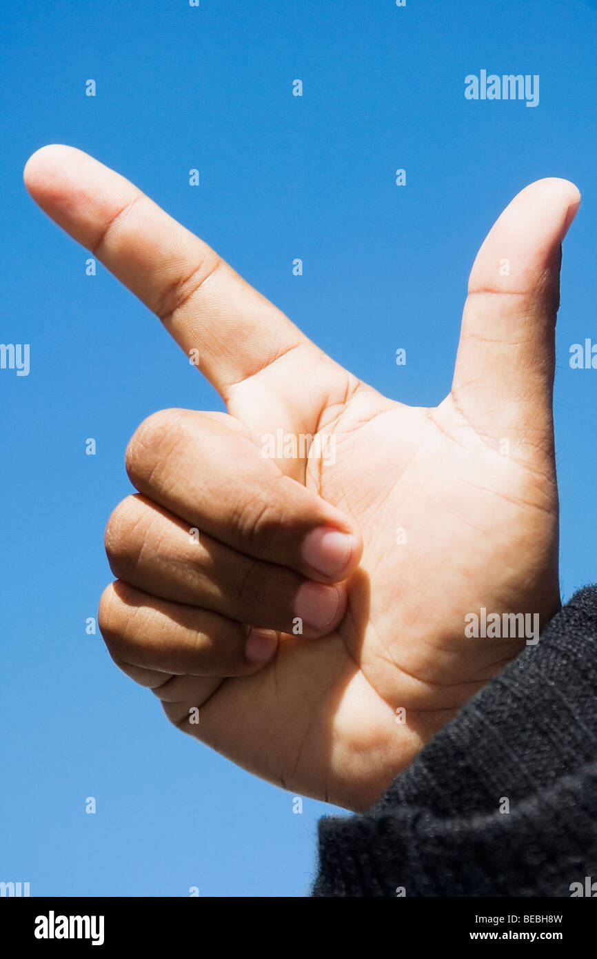 Close-up of a human palm pointing Stock Photo - Alamy