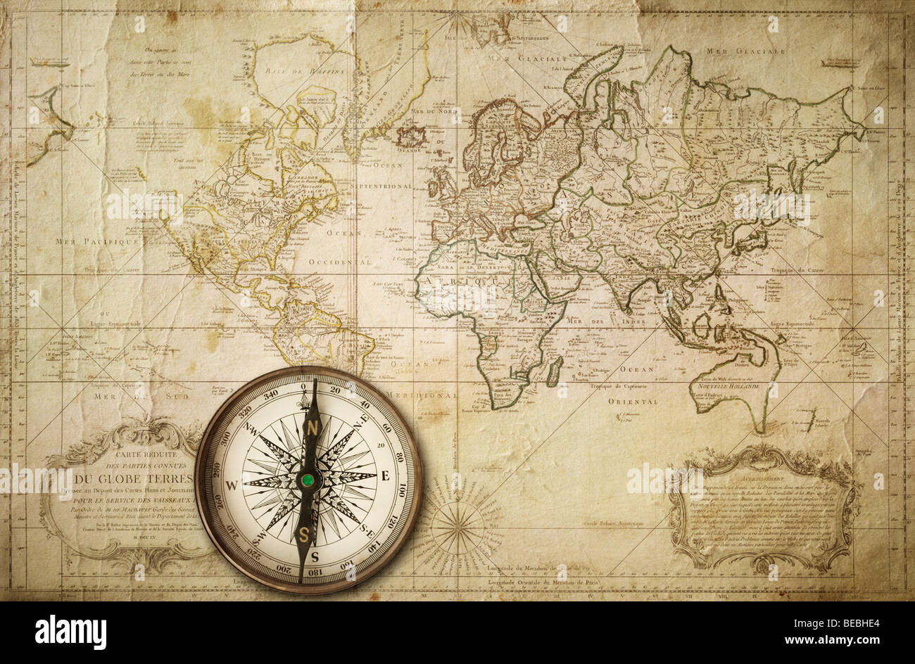 Old map of the world hi-res stock photography and images - Alamy