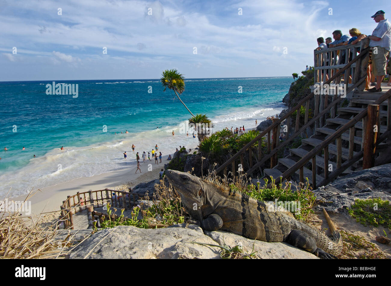 Beach at Mayan ruins of Tulum (1200-1524). Tulum. Quintana Roo state ...