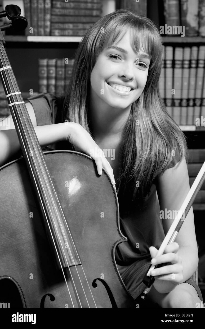 Smiling young woman student Black and White Stock Photos & Images - Alamy