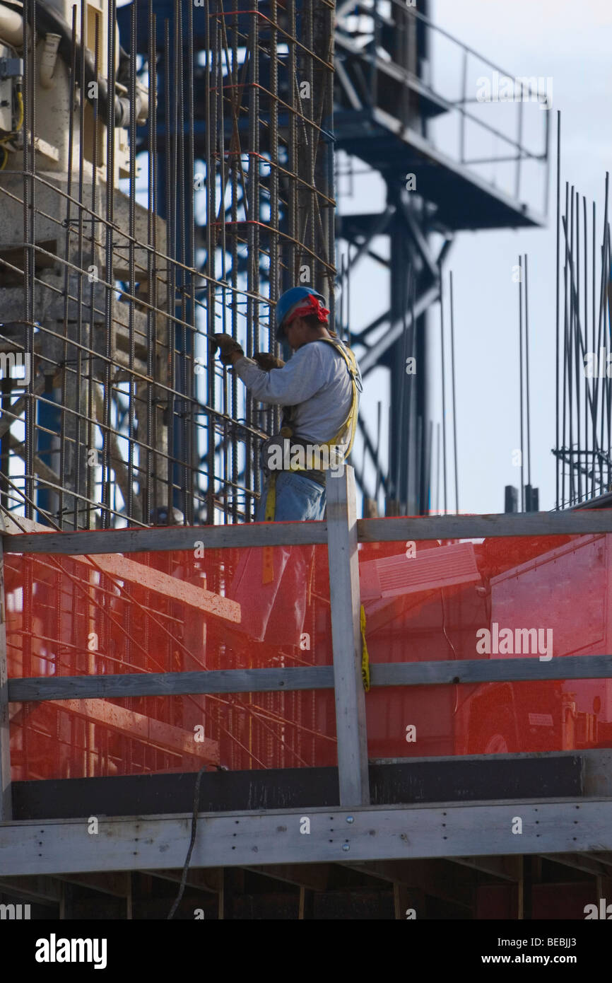 Side profile of a construction worker at a construction site Stock ...