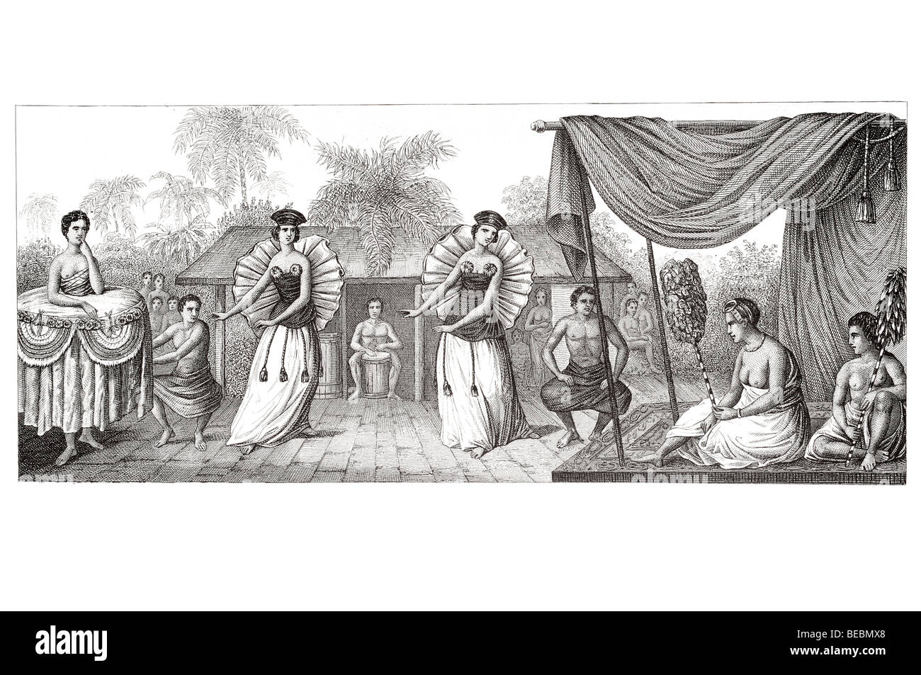 tahitian girl carrying presents dance of the tahitians Stock Photo - Alamy