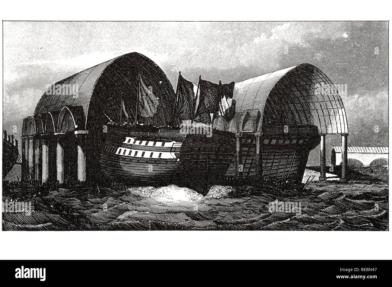 launch of ship of the line Stock Photo - Alamy