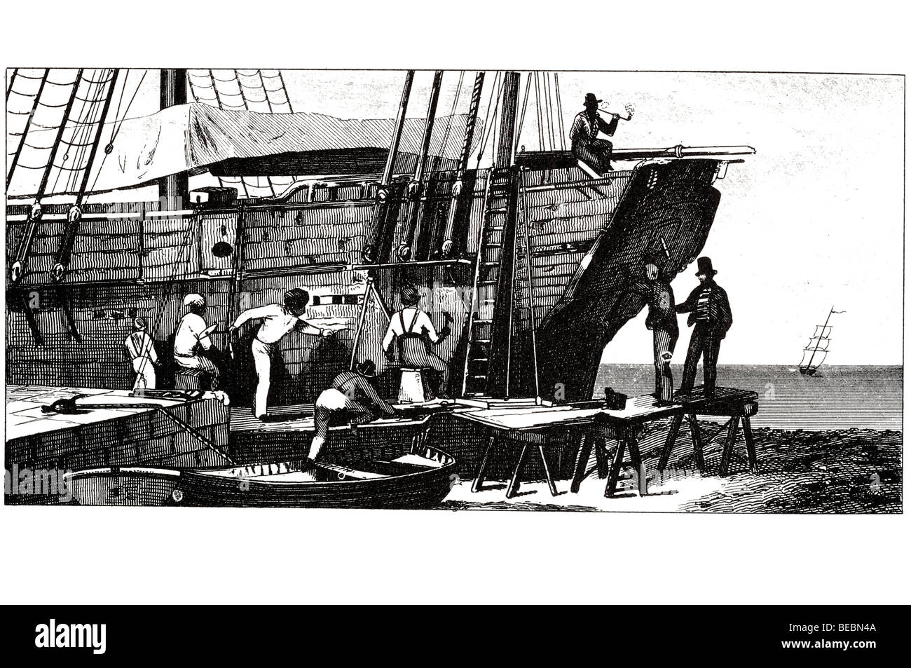 caulking of a vessel Stock Photo - Alamy