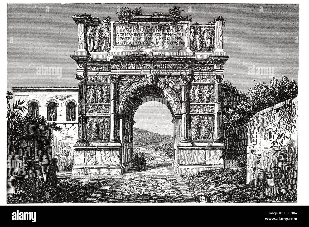 trajans triumphal arch in beneventum Stock Photo - Alamy