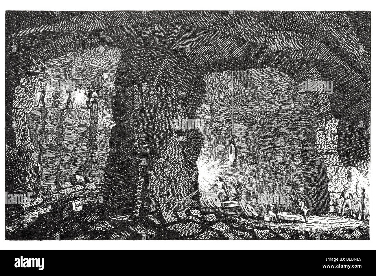 interior of the millstone quarry at niedermendig Stock Photo - Alamy