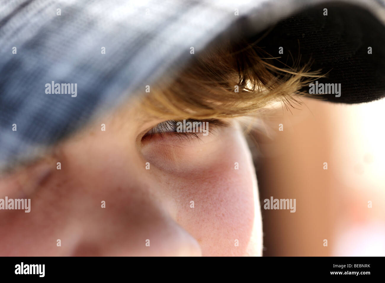 Squinting model released hi-res stock photography and images - Alamy