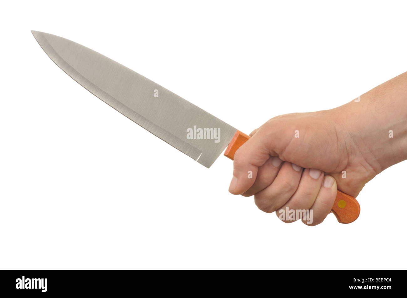 Hand with Knife Stock Photo - Alamy