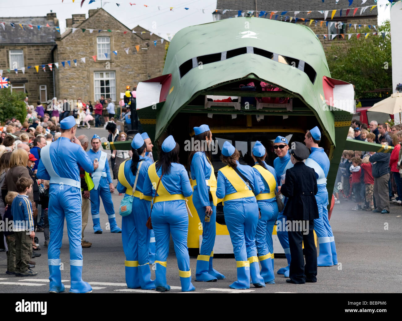 Thunderbirds costumes Eyam village carnival with fancy dress parade in ...