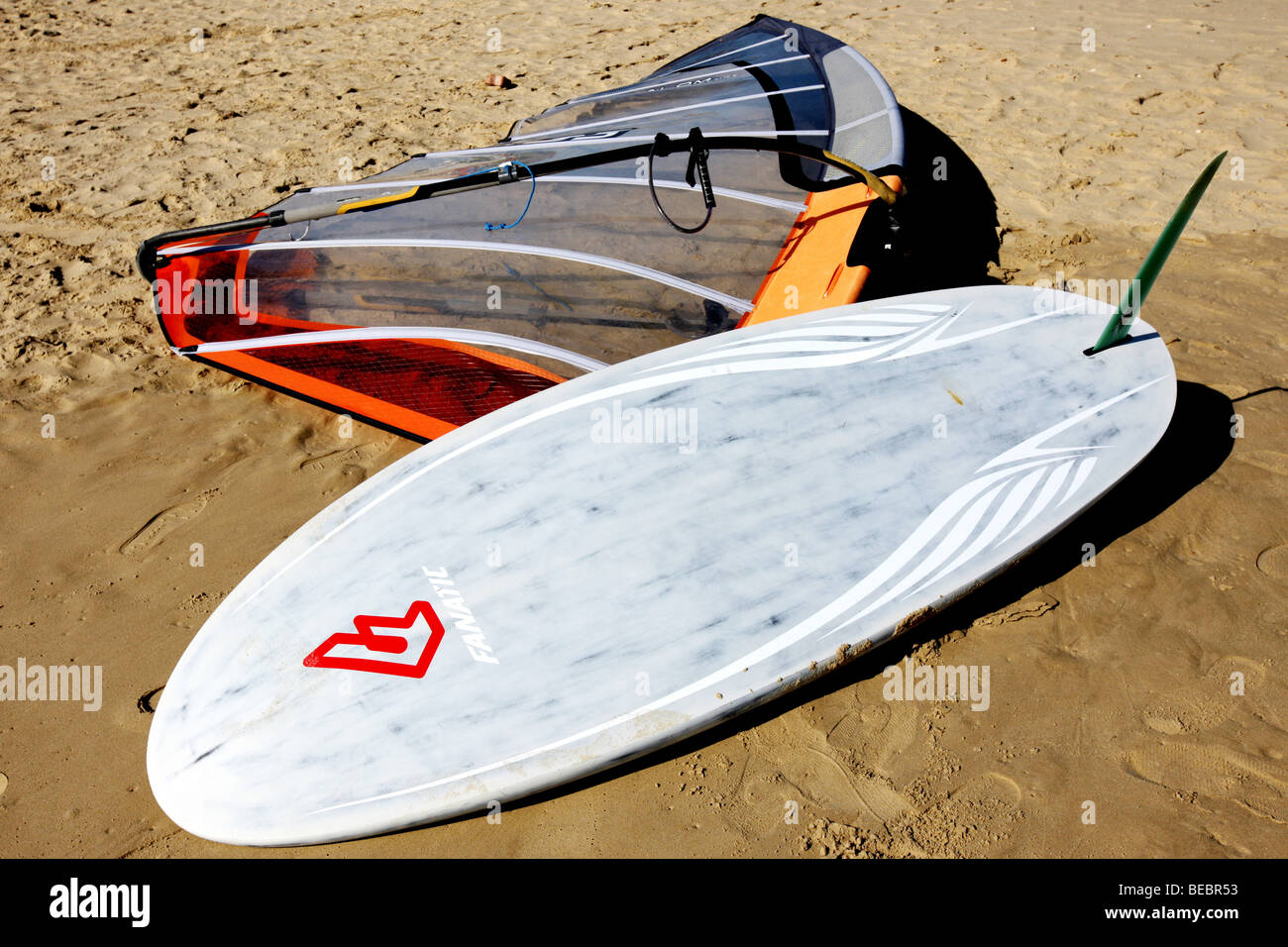 Windsurfing board lying on beach hi-res stock photography and images ...