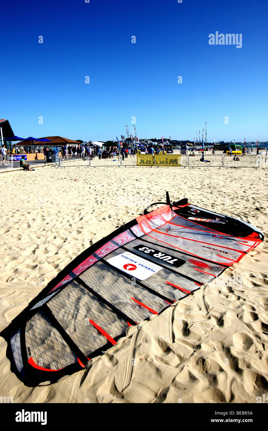 Windsurfing board lying on beach hi-res stock photography and images ...