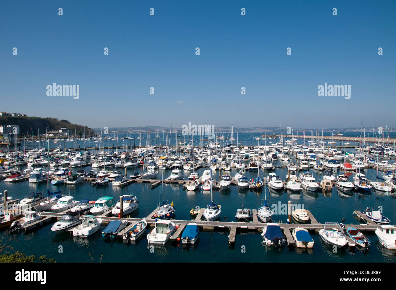 Panoramic view of Brixham Harbour, Devon, UK Stock Photo - Alamy