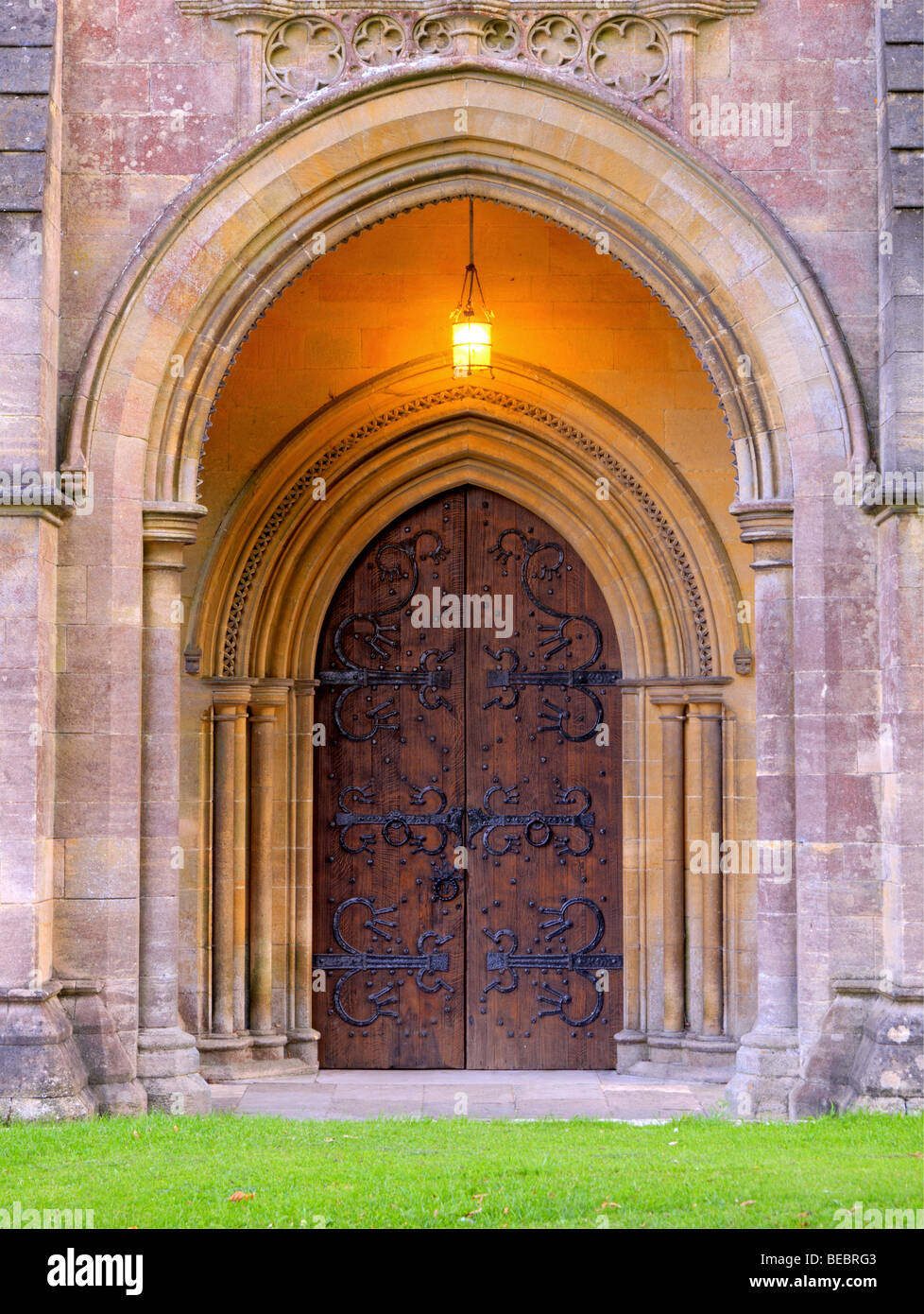 Main North entrance to Romsey Abbey Hampshire UK Stock Photo - Alamy