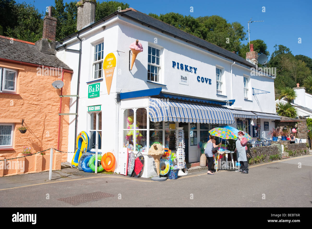 The village square at Pentewan Stock Photo - Alamy
