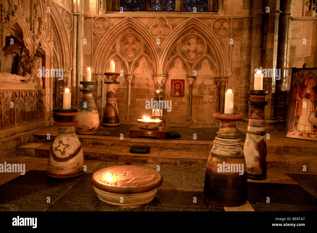 Main Aisle Interior Lincoln City Cathedral Lincolnshire County England ...