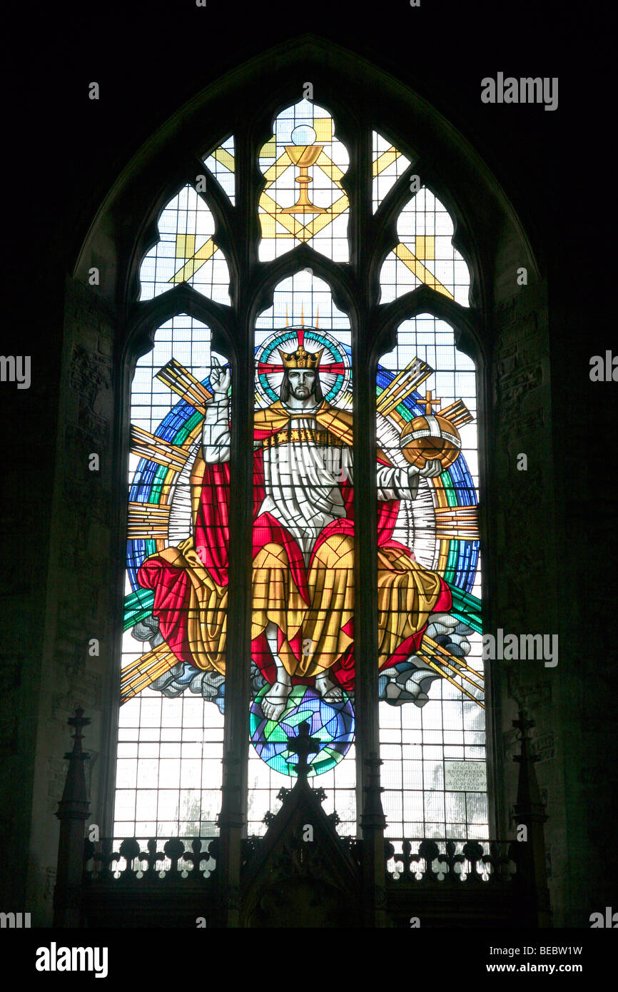 Stained Glass Window Interior St Botolphs Church Helpston village ...