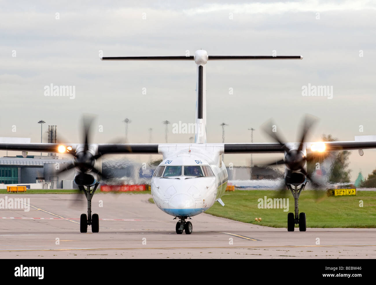 FlyBE aircraft taxiing for take off from Manchester Airport (Ringway ...