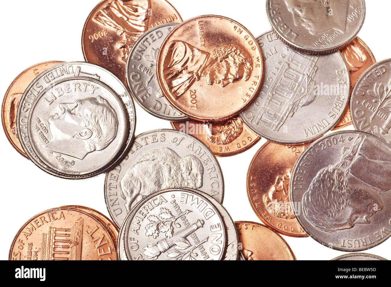 coins isolated on a pure white background Stock Photo - Alamy