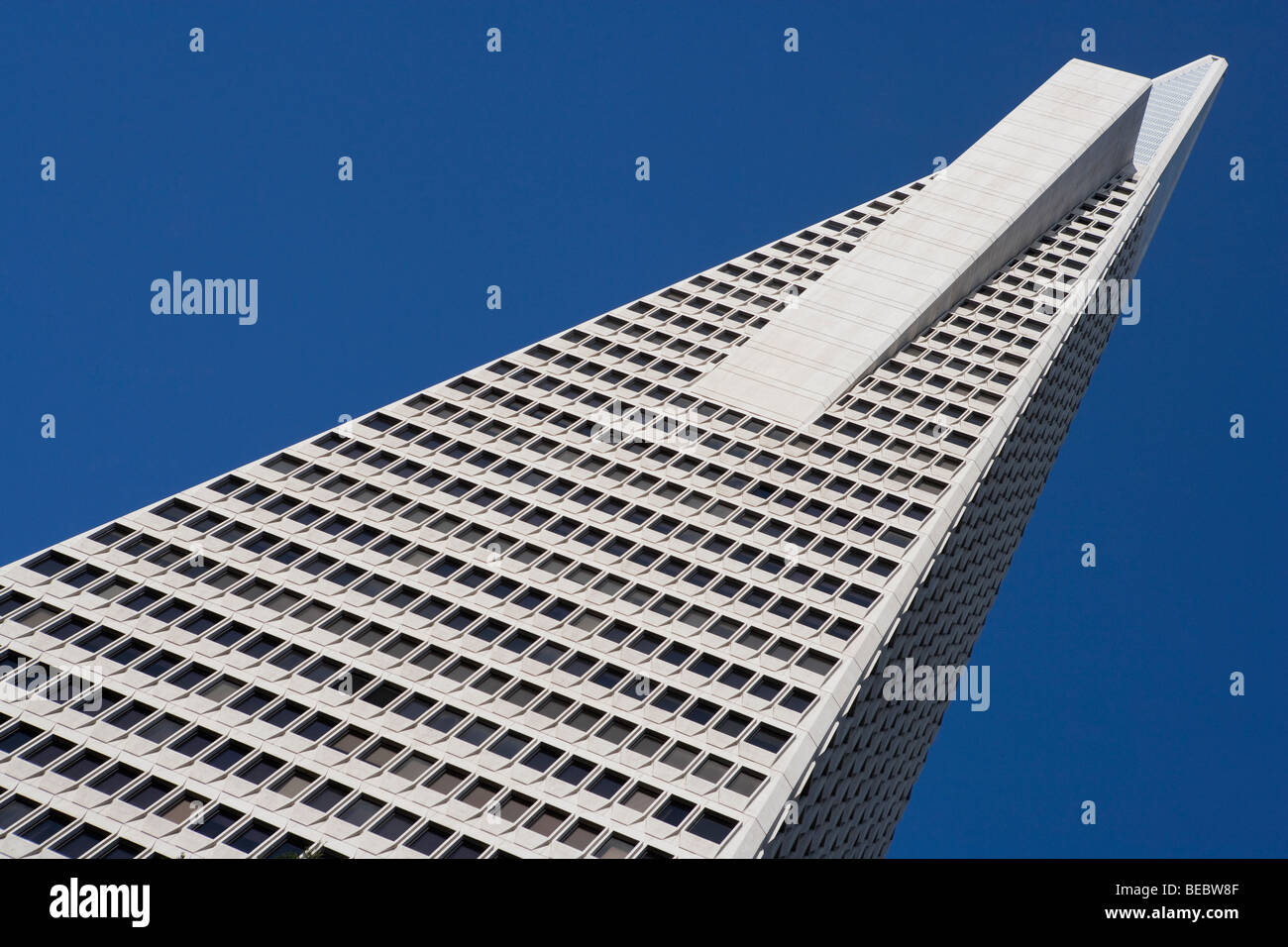 Low angle view of a skyscraper, Transamerica Pyramid, San Francisco ...