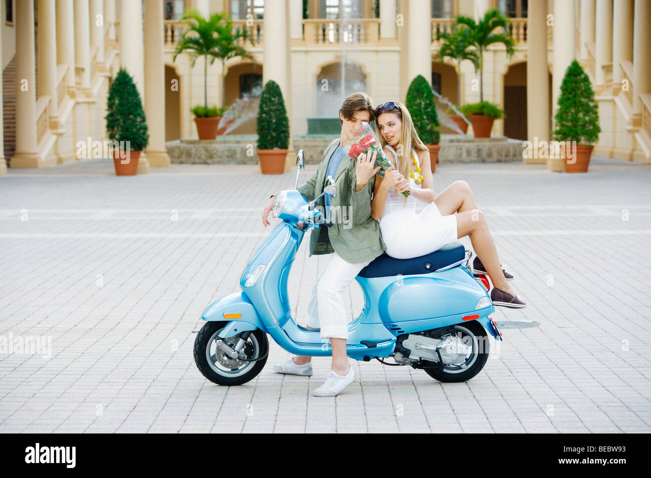 Two men on moped riding hi-res stock photography and images - Alamy