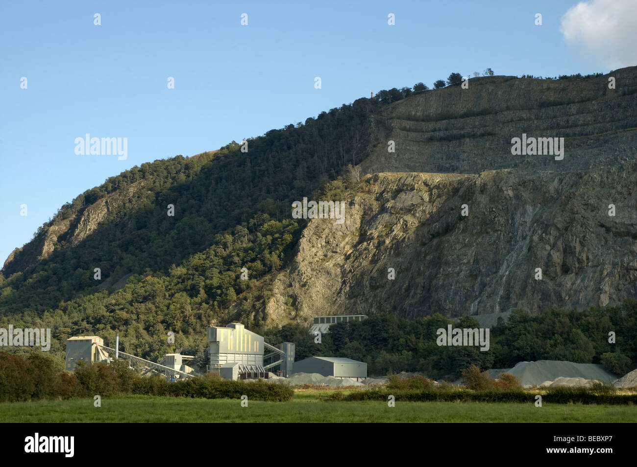 The Hanson Quarry at Criggion, on the Powys / Shropshire border Stock ...