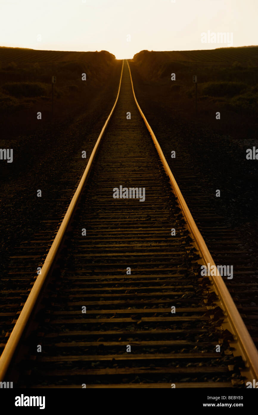 Railroad track passing through landscape hi-res stock photography and ...