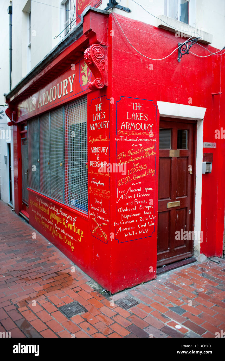 The Lanes in Brighton, Lanes Armoury Stock Photo - Alamy