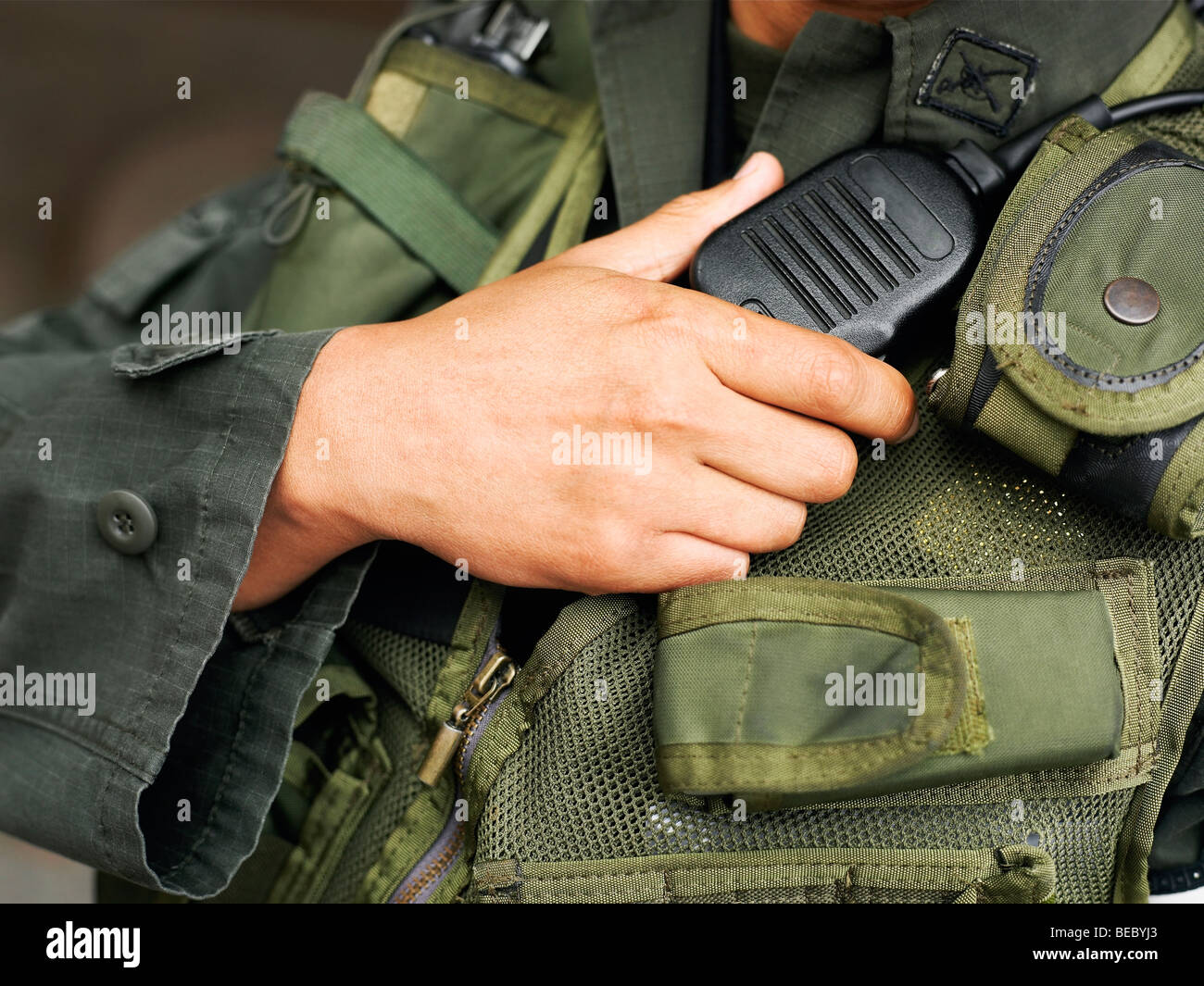 Radio on shoulder hi-res stock photography and images - Alamy