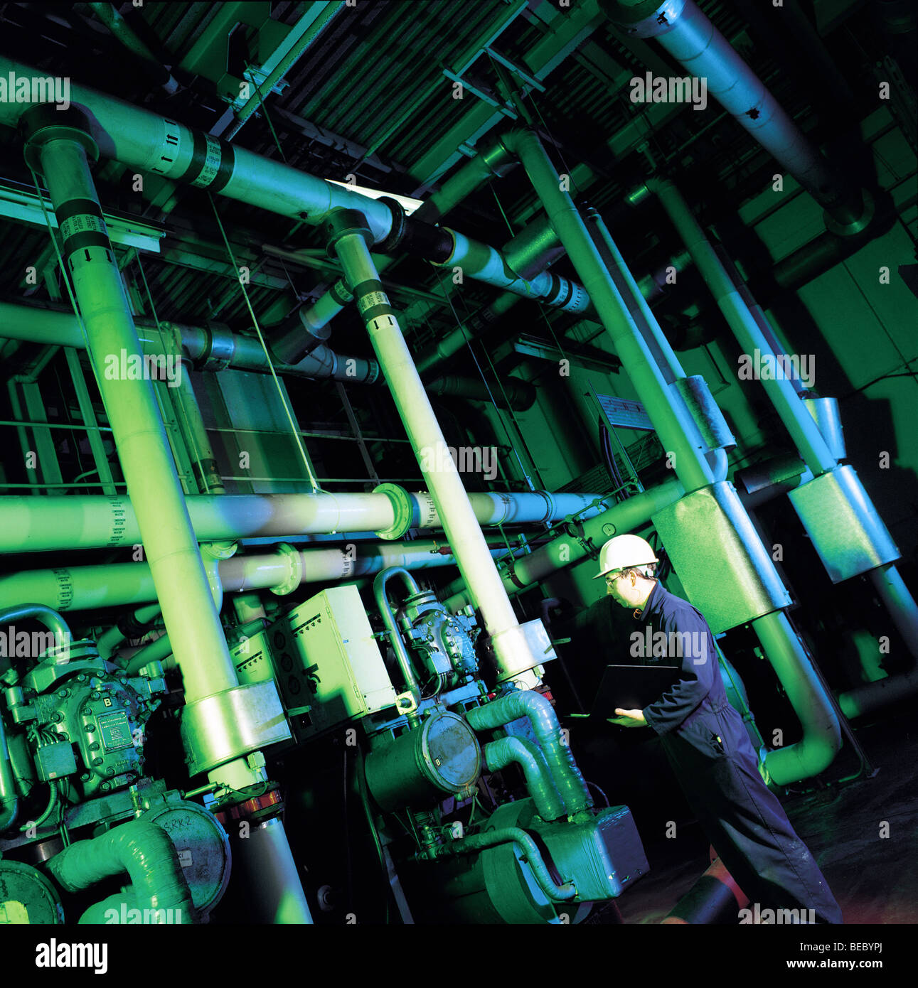 industrial building plant room for boilers, switch panels and ...