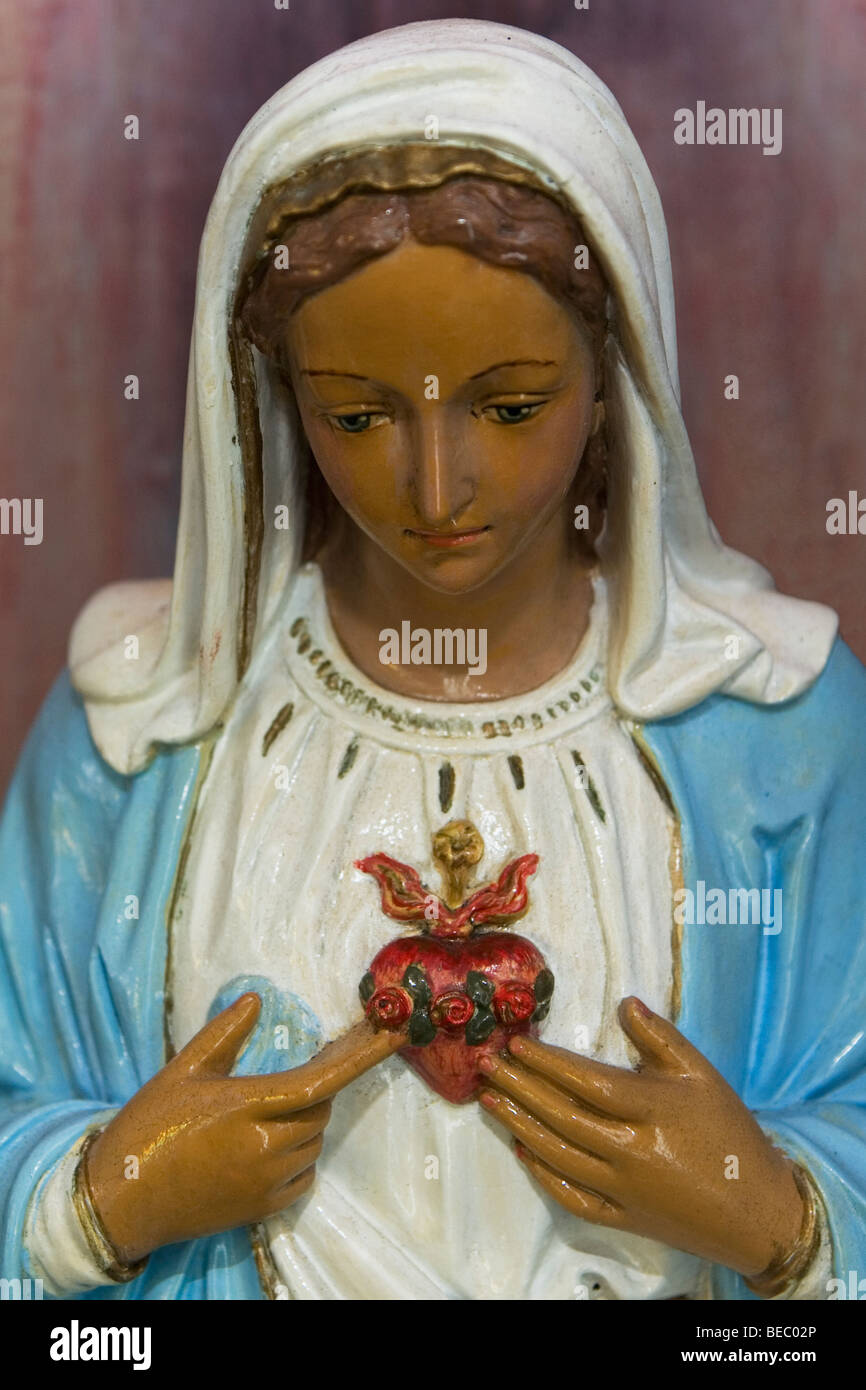 Statue of Virgin Mary in a church, Star of the Sea Painted Church ...