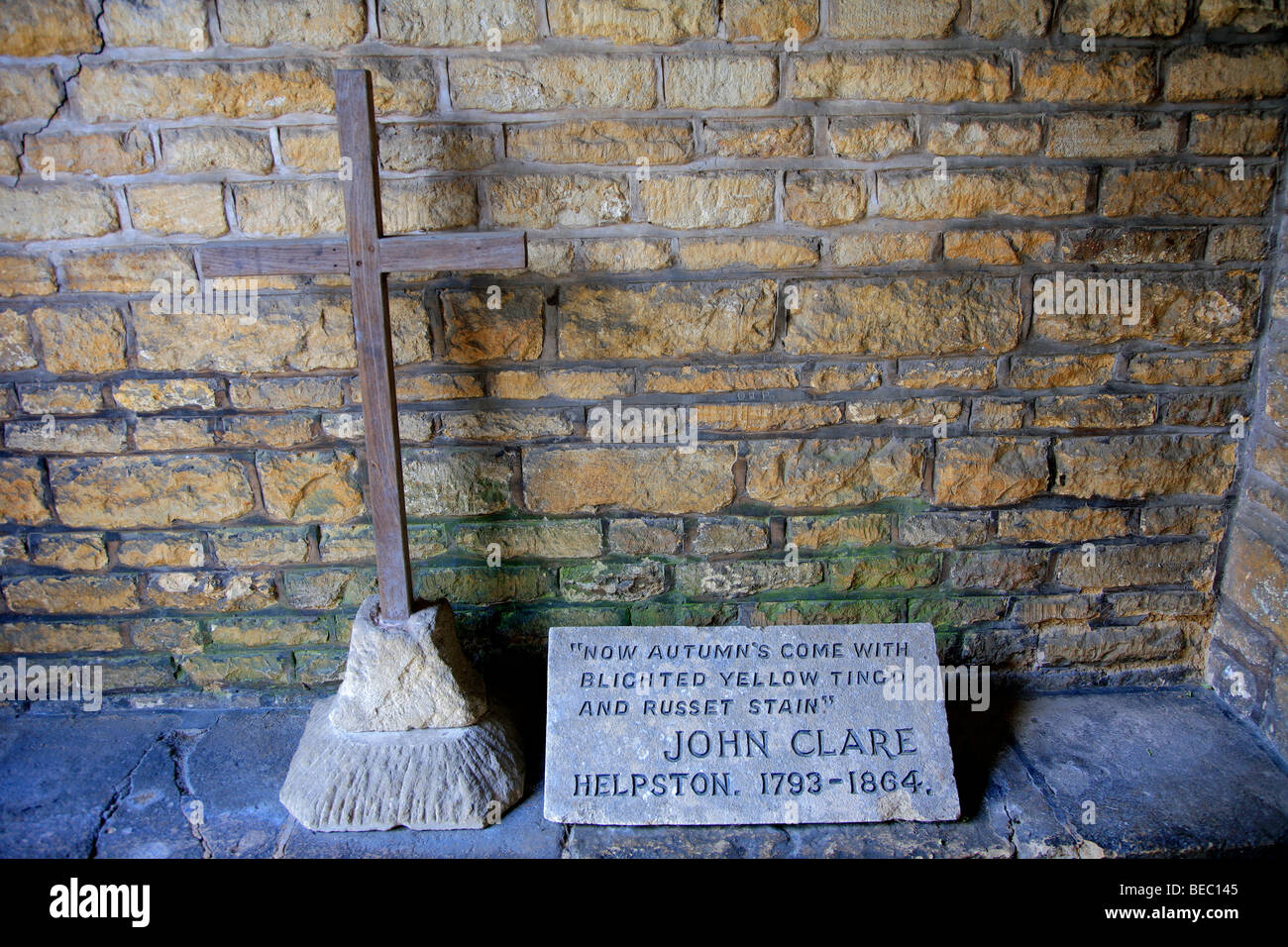 Poem inside St Botolphs Church Helpston village Cambridgeshire England ...