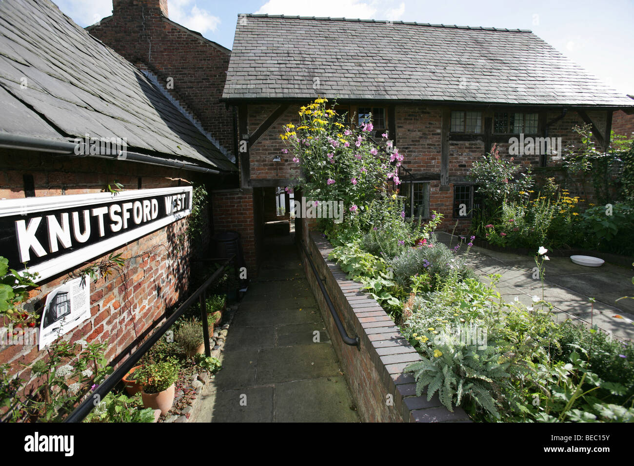 Town of Knutsford, England. Rear garden and elevation of the Heritage ...