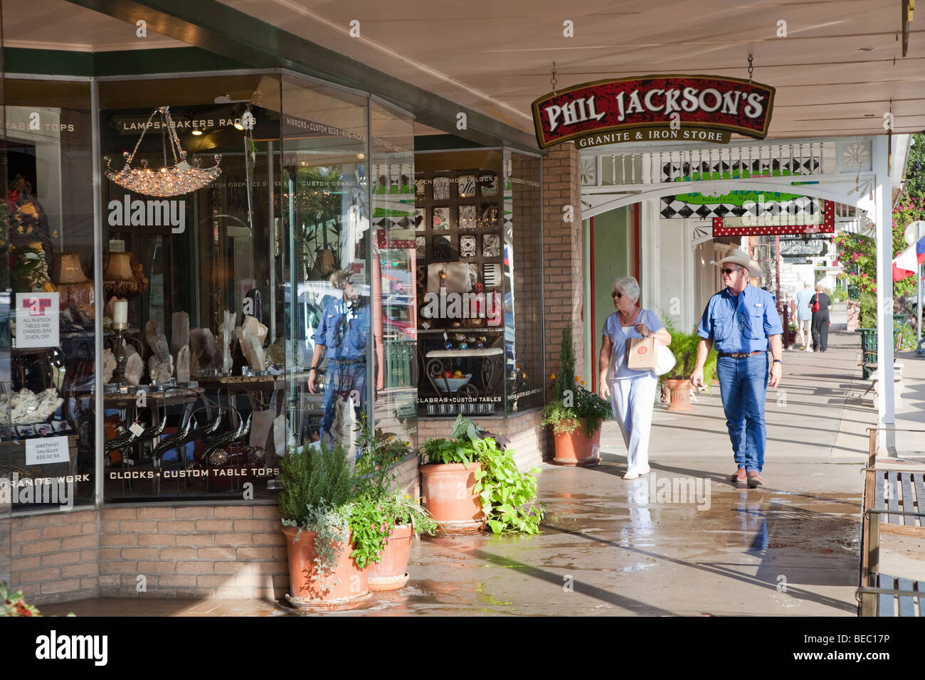 Shopping arcade Fredericksburg Texas USA Stock Photo - Alamy