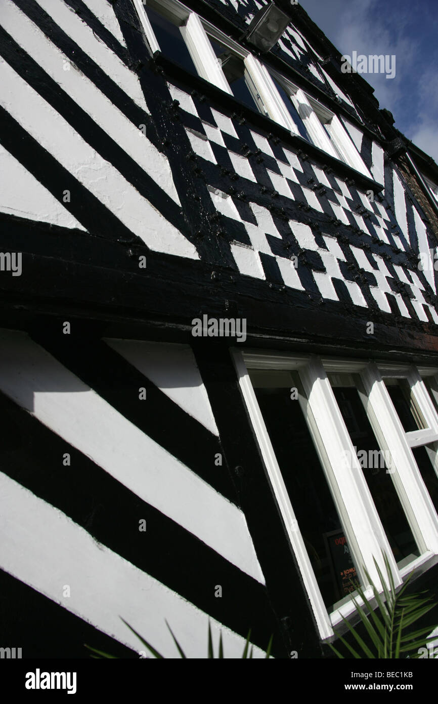 Town of Knutsford, England. Front elevation angled view of a black and ...
