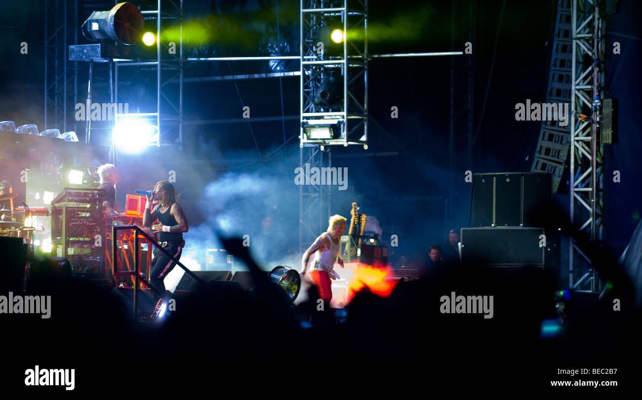 The Prodigy performing live at the Global Gathering Festival 2009 Stock ...