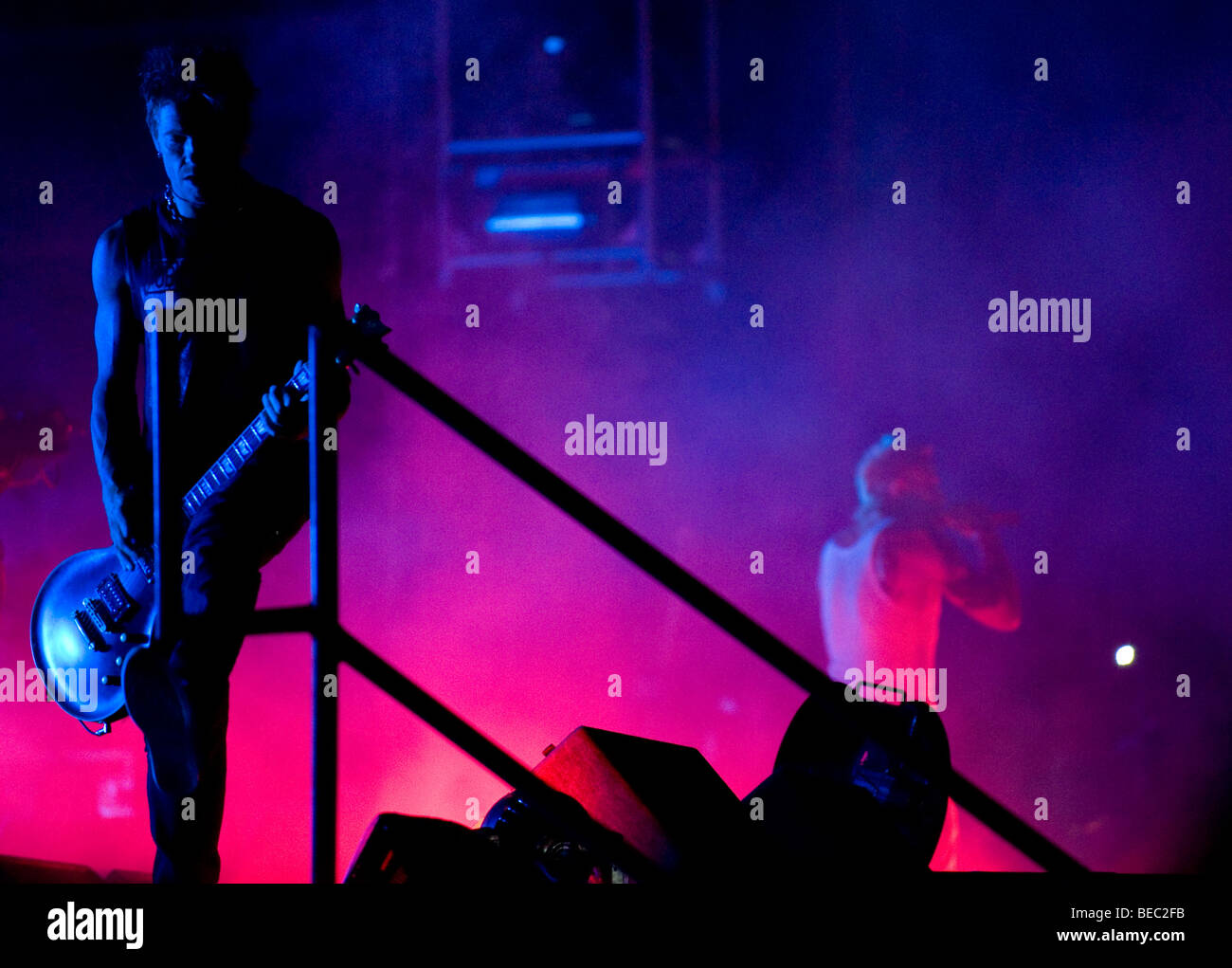 The Prodigy performing live at the Global Gathering Festival 2009 Stock ...