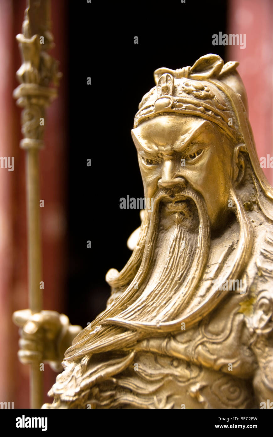 golden miniature statue of a Chinese mythological soldier Stock Photo ...
