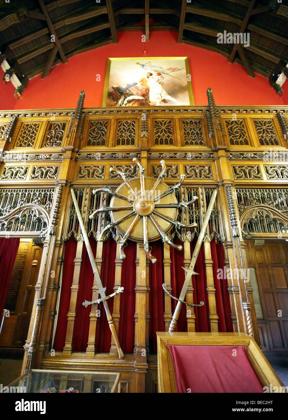 Interior Weapon Display In The Great Hall Edinburgh Castle Scotland UK ...