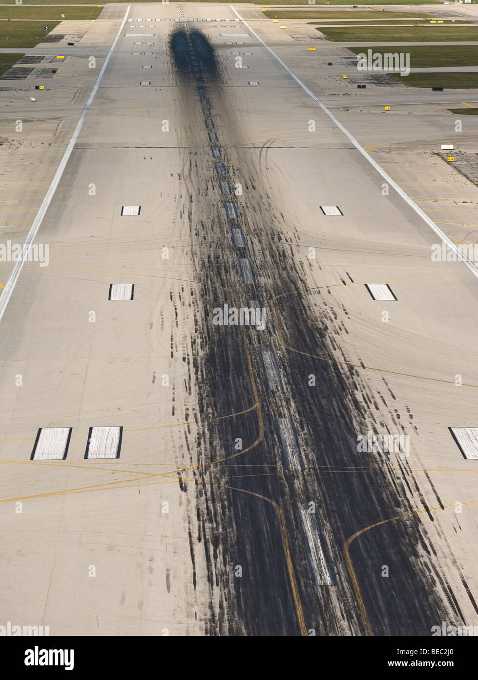 airport runway skid marks Stock Photo - Alamy