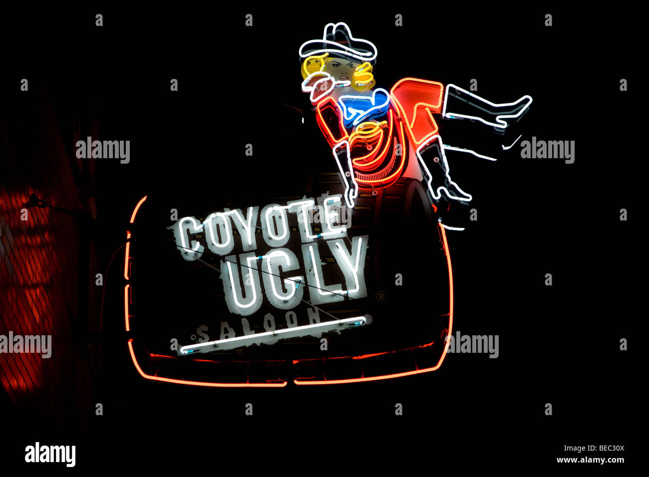 Coyote Ugly neon sign at night, Beale St, Memphis, Tennessee, USA Stock ...