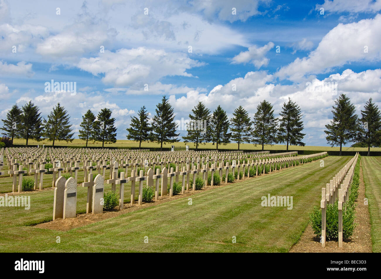 First World War Cemetery at Soissons. Picardie. Aisne. Somme valley ...