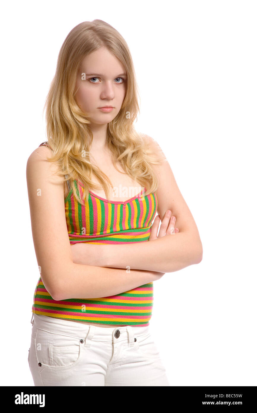 Teenager girl portrait in studio Stock Photo - Alamy