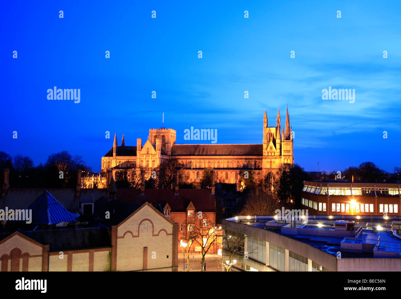 Dusk Landscape North Elevation Peterborough City Cathedral ...